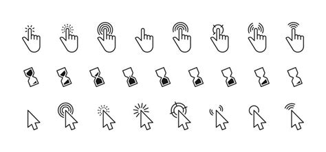 Premium Vector Interface Cursor Icon Computer Mouse Click Arrow Or Finger Pointer Loading Sign