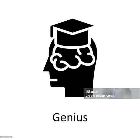 Genius Vector Solid Icon Design Illustration Human Mentality Symbol On