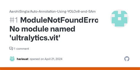 ModuleNotFoundError No Module Named Ultralytics Vit Issue AarohiSingla Auto Annotation