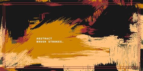 거친 솔 스트로크 텍스처를 가진 추상적인 현대 미술 프리미엄 벡터
