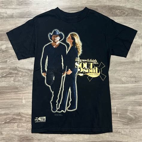 Tops Tim Mcgraw Faith Hill T Shirt Soul 2 Soul Tour 207 Adult S Black