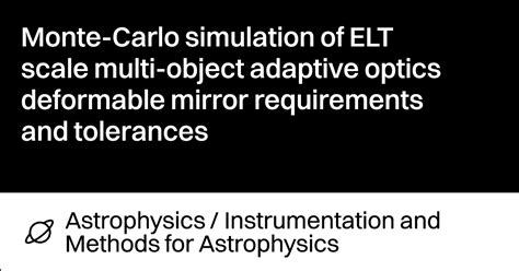 Monte Carlo Simulation Of Elt Scale Multi Object Adaptive Optics Deformable Mirror Requirements