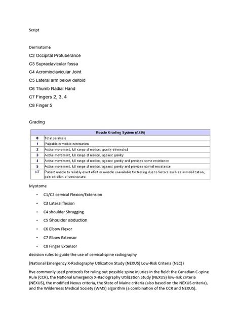 Cervical Spine Script Pdf