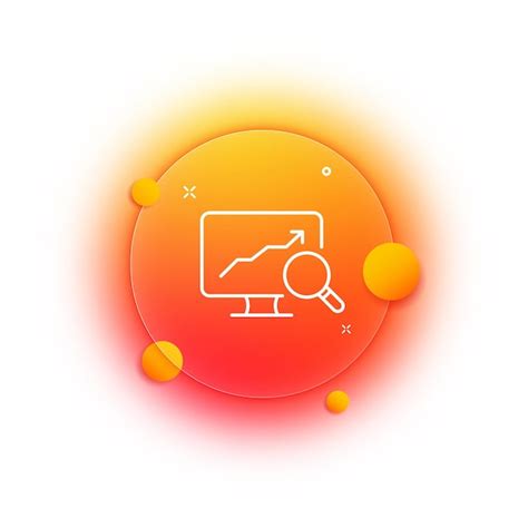 Premium Vector Statistics Line Icon Computer Monitor With Graph And