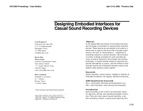 Pdf Designing Embodied Interfaces For Casual Sound Recording Devices