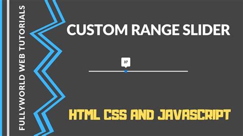 Custom Range Slider Using Html Css And Javascript Javascript Tutorials Youtube
