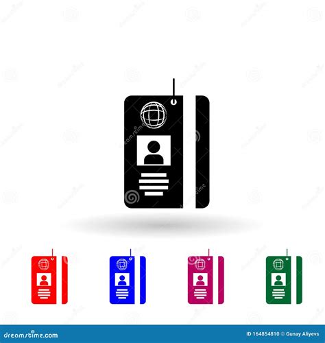 Press Pass Id Card Multi Color Icon Simple Glyph Flat Vector Of Media