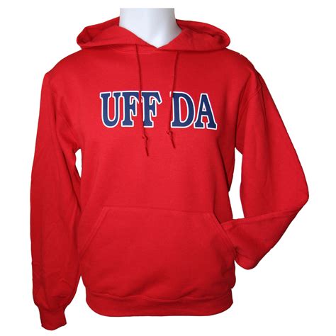 Hoodie Uff Da Red Open House Imports