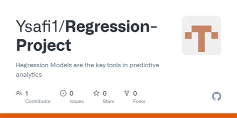 github ysafi1 regression project regression models are the key tools