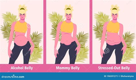 Types Of Bellies With Abdominal Fat Problem In Stomach Area Outline