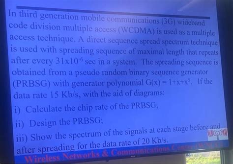 In Third Generation Mobile Communications 3g