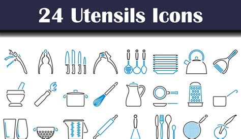 Utensils Icon Set Royalty Free Vector Image Vectorstock