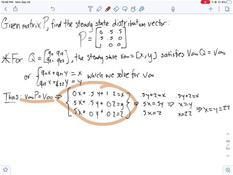 ⏩solved you are given a transition matrix p find the steady state
