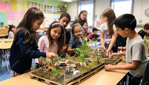 Premium Photo Elementary School Environmental Classroom Students Are