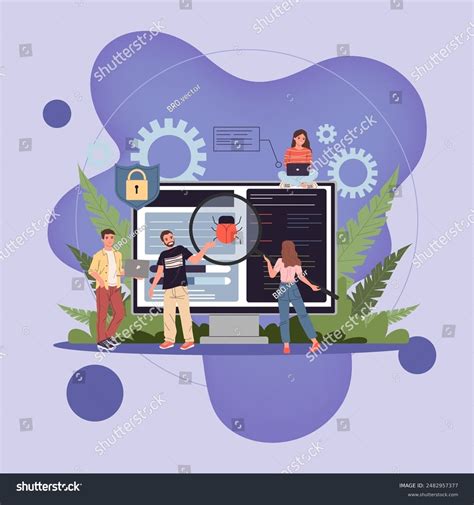 Debugging Process Flat Vector Illustration People Stock Vector Royalty