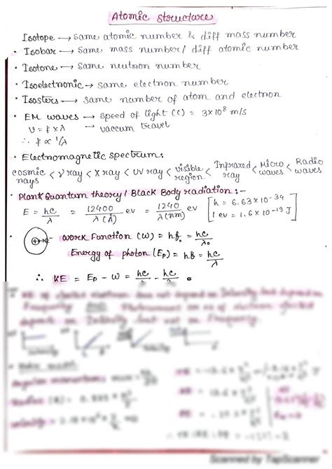 SOLUTION Atomic Structure Formulas Studypool