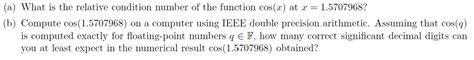 solved a what is the relative condition number of the