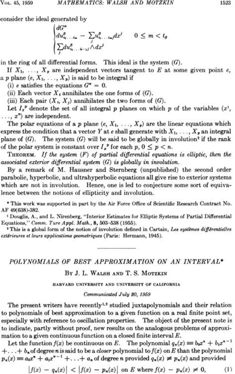 Polynomials Of Best Approximation On An Interval Pnas