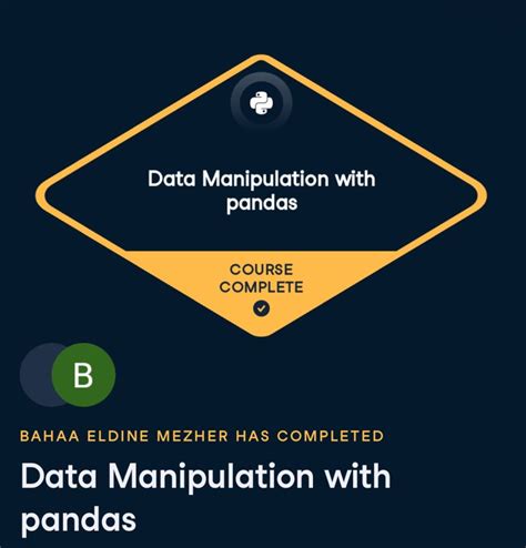 Excited To Share That Ive Completed The Data Manipulation With Pandas