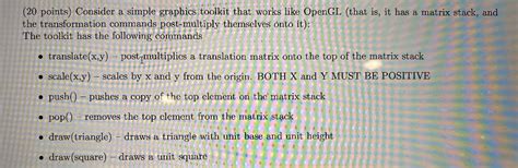 Solved 20 Points Consider A Simple Graphics Toolkit That