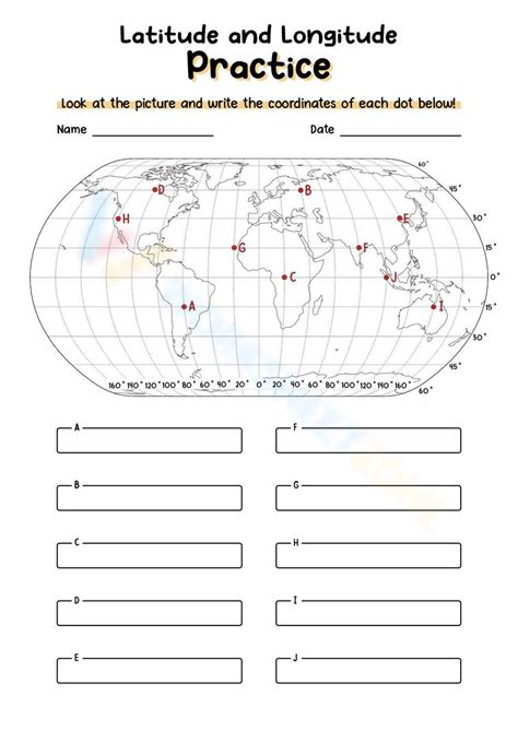 Longitude And Latitude Worksheet Latitude Longitude