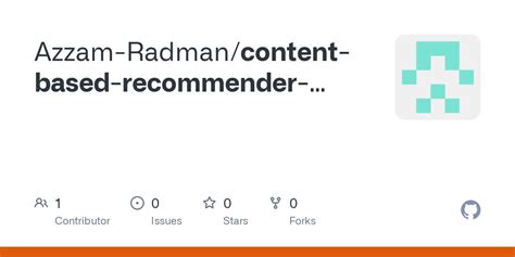 Github Azzam Radmancontent Based Recommender System
