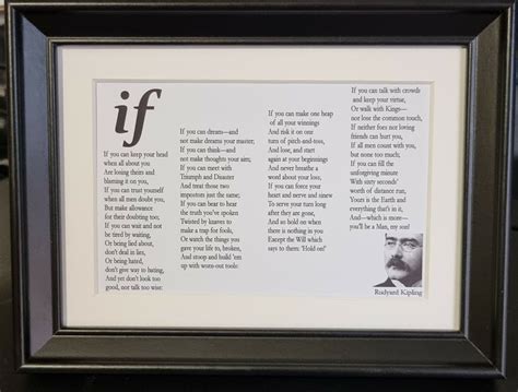 If Poem Rudyard Kipling Frame Etsy Uk