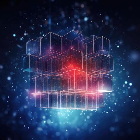 Premium Photo Blockchain Technology With Abstract Background