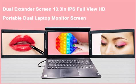 Bewinner Monitor Portátil Para Laptops 133 Polegadas Triplo Monitor Portátil Monitor Extensor