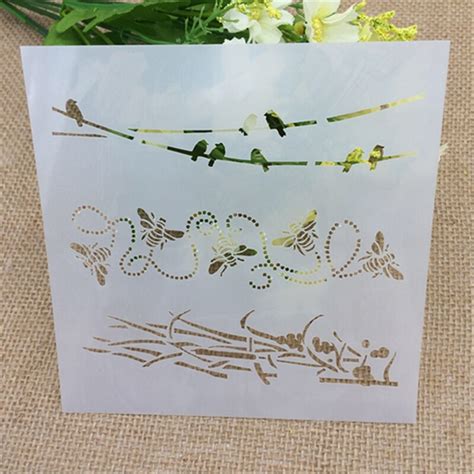 1313cm 1pcs Bird Stencil Scapbook Stencil Decorat Grandado