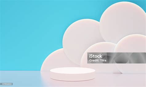 파스텔 컬러와 미니멀리즘 스타일로 표현하기 위한 포디움이 있는 장면 3d 렌더링 추상적 배경 디자인 0명에 대한 스톡 사진 및 기타 이미지 Istock