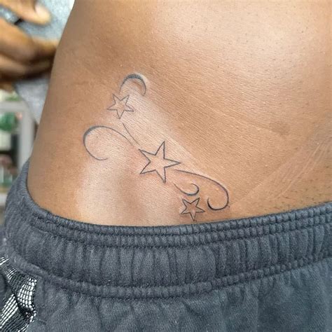 Star Tattoos On Side Ribs Moon With Star Tattoo For Side Star