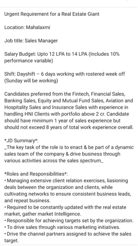 Yash Kamble On Linkedin Follow Our Page For Detailed Jd And Other Job