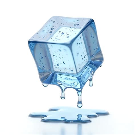 3d Floating Ice Cube With Melting Effect Stock Illustration Illustration Of Isolated Cartoon