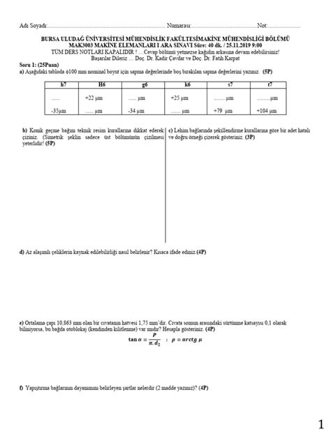 2019 Makel 1 Ara Sınav Pdf