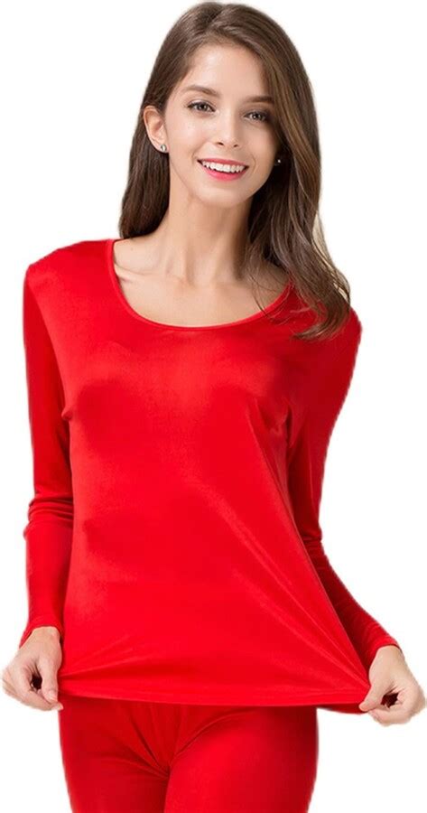 Reyox Womens Silk Long Underwear Thermal Fleece Underwear Sets Long