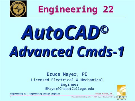 Ppt Bmayer Engr 22lec 05advancmd 1ppt 1 Bruce Mayer Pe Engineering 22