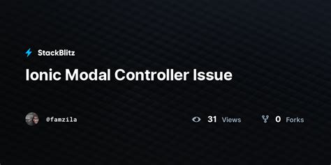 Ionic Modal Controller Issue Stackblitz