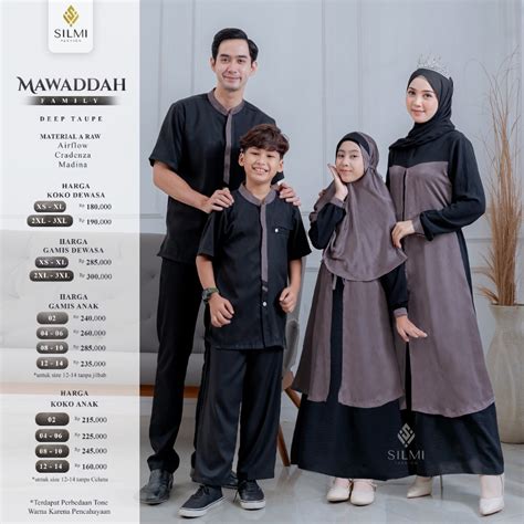 Jual Gamis Sarimbit Keluarga Muslim 2024 Gamis Couple Keluarga Mawaddah