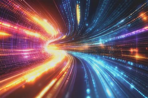 A Beautiful Abstract Digital Technology Background With Colorful Network Connection Lines