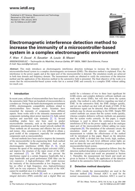Pdf Electromagnetic Interference Detection Method To Increase The
