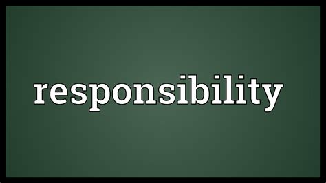 Responsibility Meaning YouTube
