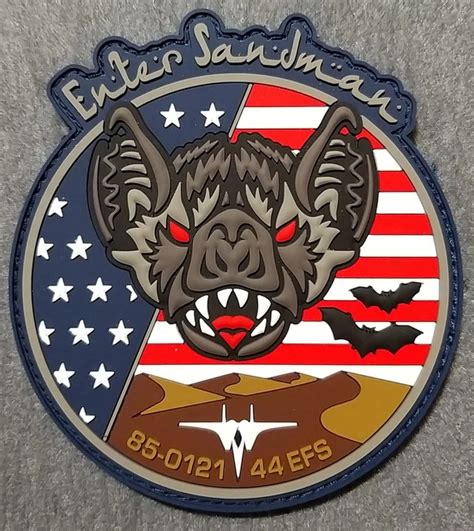 Usaf 44th Fighter Squadron Vampires F 15c Eagle Kadena Pvc Patch On