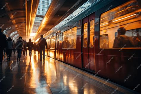 Premium Ai Image Silhouettes Of Passengers Rushing To Work At Railway Station In The Morning