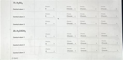 Solved List Central Atoms Then List The Axe Notation