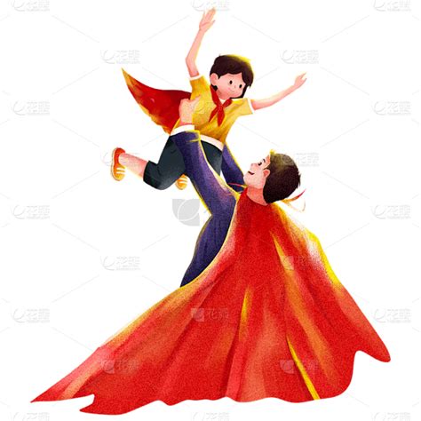 卡通感父亲节父子元素贴纸