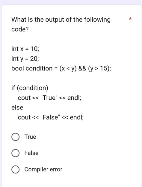 What Is The Output Of The Following Code Int Studyx