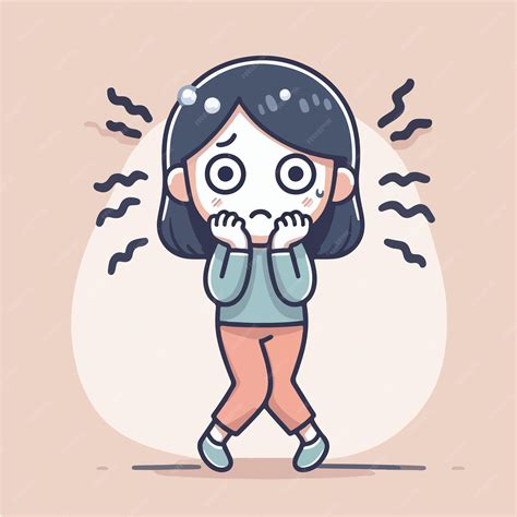 Illustration Of A Person With Fear Face Expression Panic Afraid