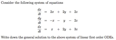 solved consider the following system of equations dx dt dy