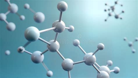 3d Render Of Molecular Structure Abstract Scientific Illustration